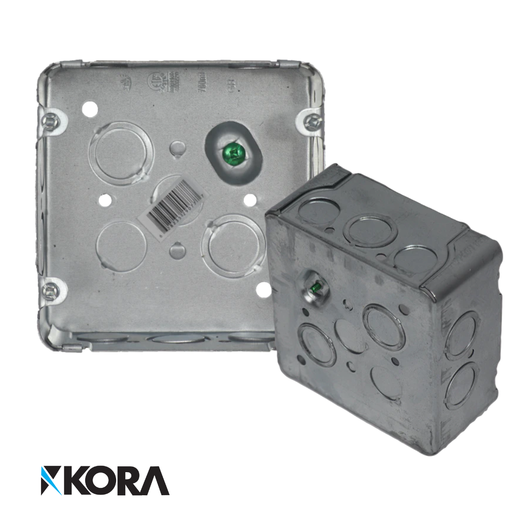 Square Metal Box w/ KO 4 11/16''x 4 11/16''x 2 1/8''