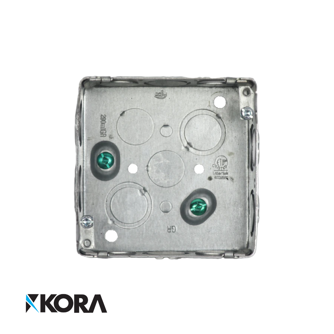 Square Metal Box w/ KO 4''x 4''x 1 1/2''