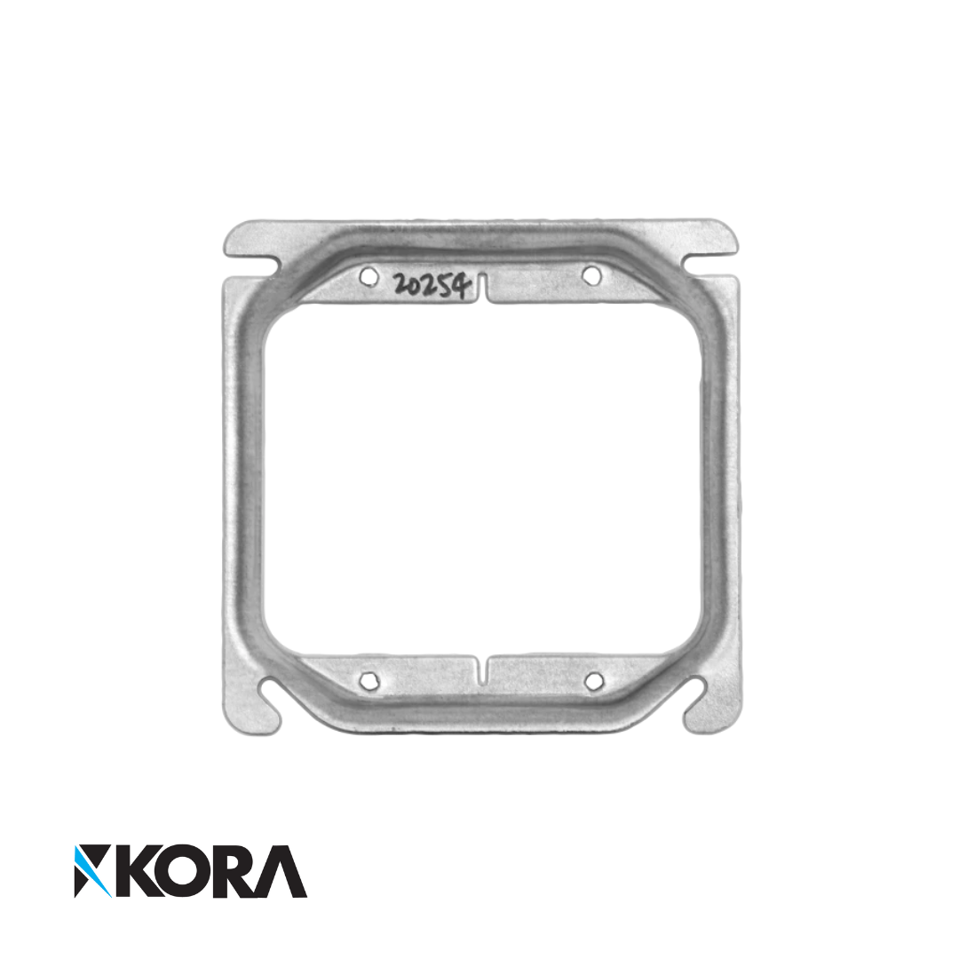 4'' Square Raised Cover 1/2'' Deep, Two Device