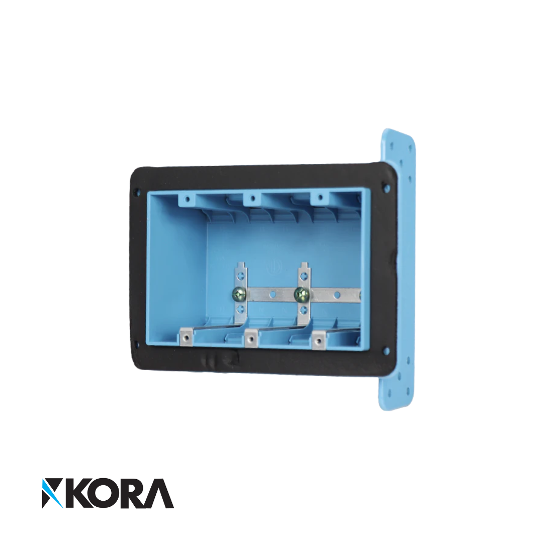 Kora 3-Gang Plastic Box with Gasket